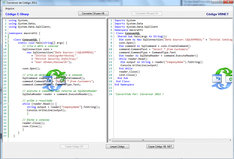 VB .NET - Convertendo C-Sharp para VB .NET e vice-versa